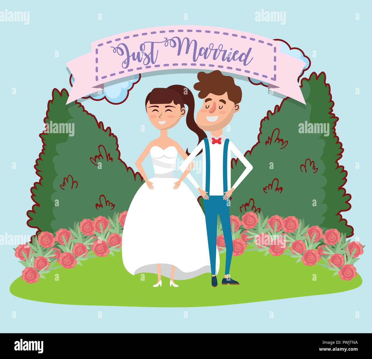 wedding card design cartoon Stock Vector Image & Art - Alamy