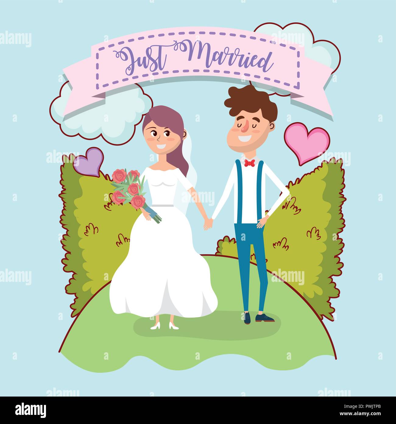 wedding card design cartoon Stock Vector Image & Art - Alamy