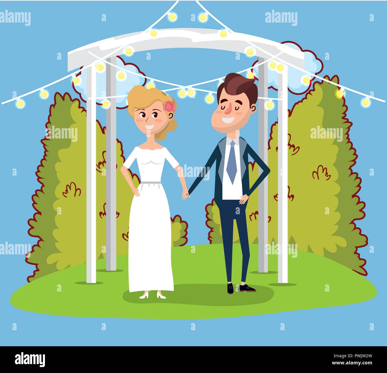 wedding card design cartoon Stock Vector Image & Art - Alamy