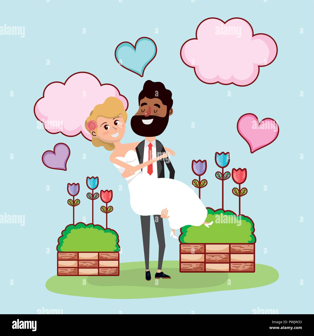 wedding card design cartoon Stock Vector Image & Art - Alamy