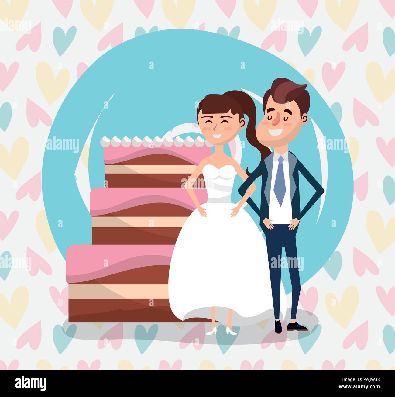 wedding card design cartoon Stock Vector Image & Art - Alamy