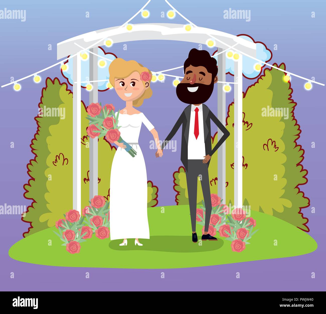 wedding card design cartoon Stock Vector Image & Art - Alamy