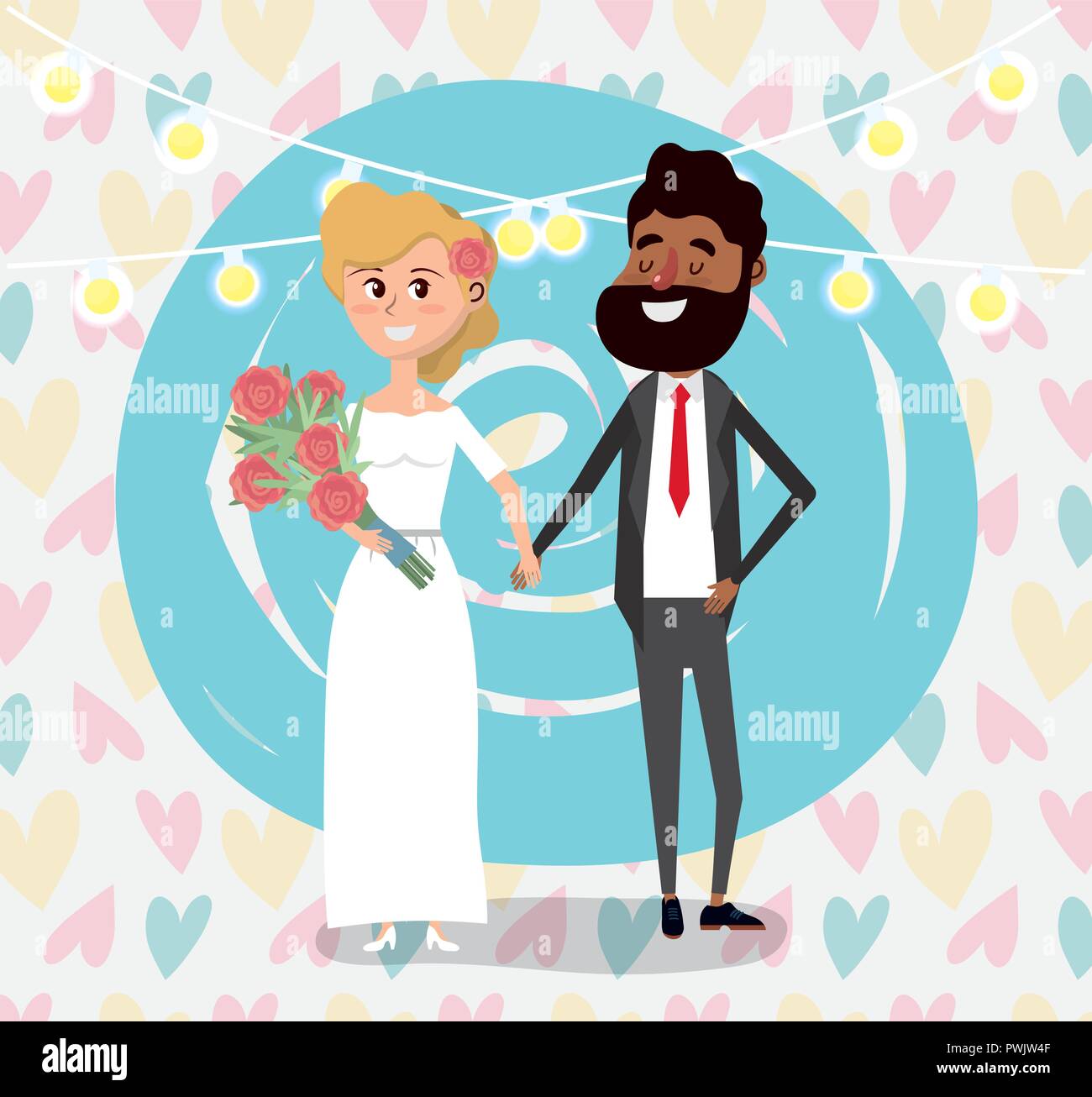 wedding card design cartoon Stock Vector Image & Art - Alamy