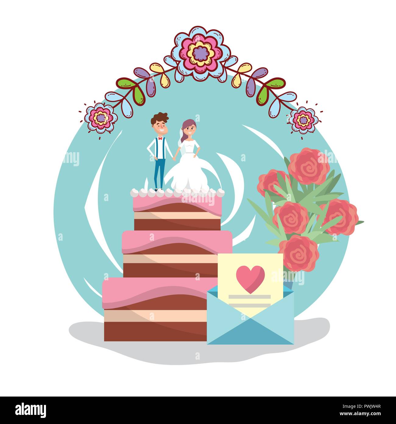 wedding card design cartoon Stock Vector Image & Art - Alamy