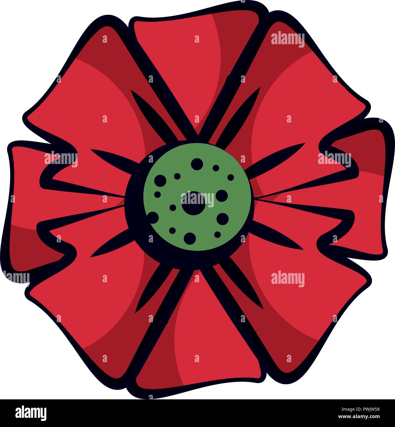 Flower tattoo red drawing vector illustration graphic design Stock ...