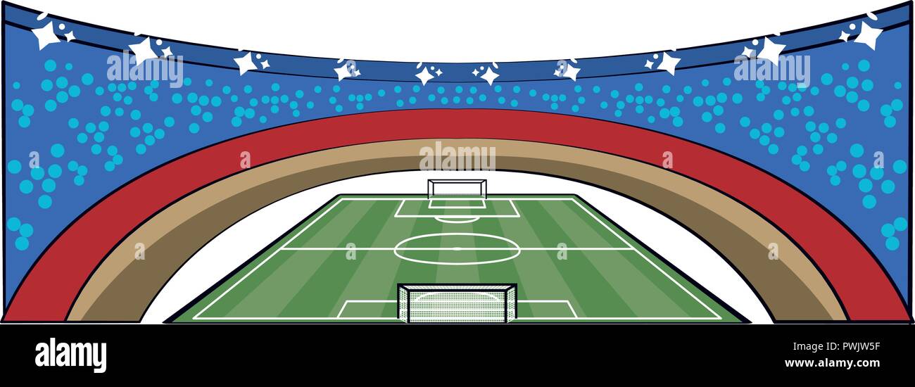 Soccer camp field stadium banner vector illustration graphic design ...