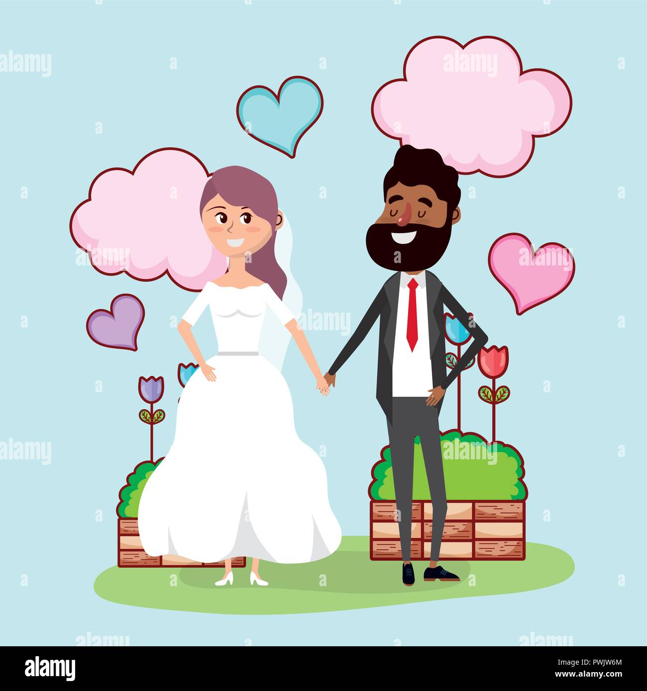 wedding card design cartoon Stock Vector Image & Art - Alamy