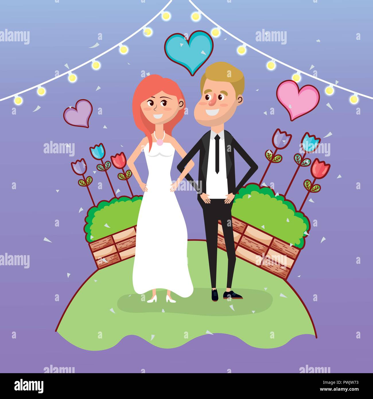 wedding card design cartoon Stock Vector Image & Art - Alamy