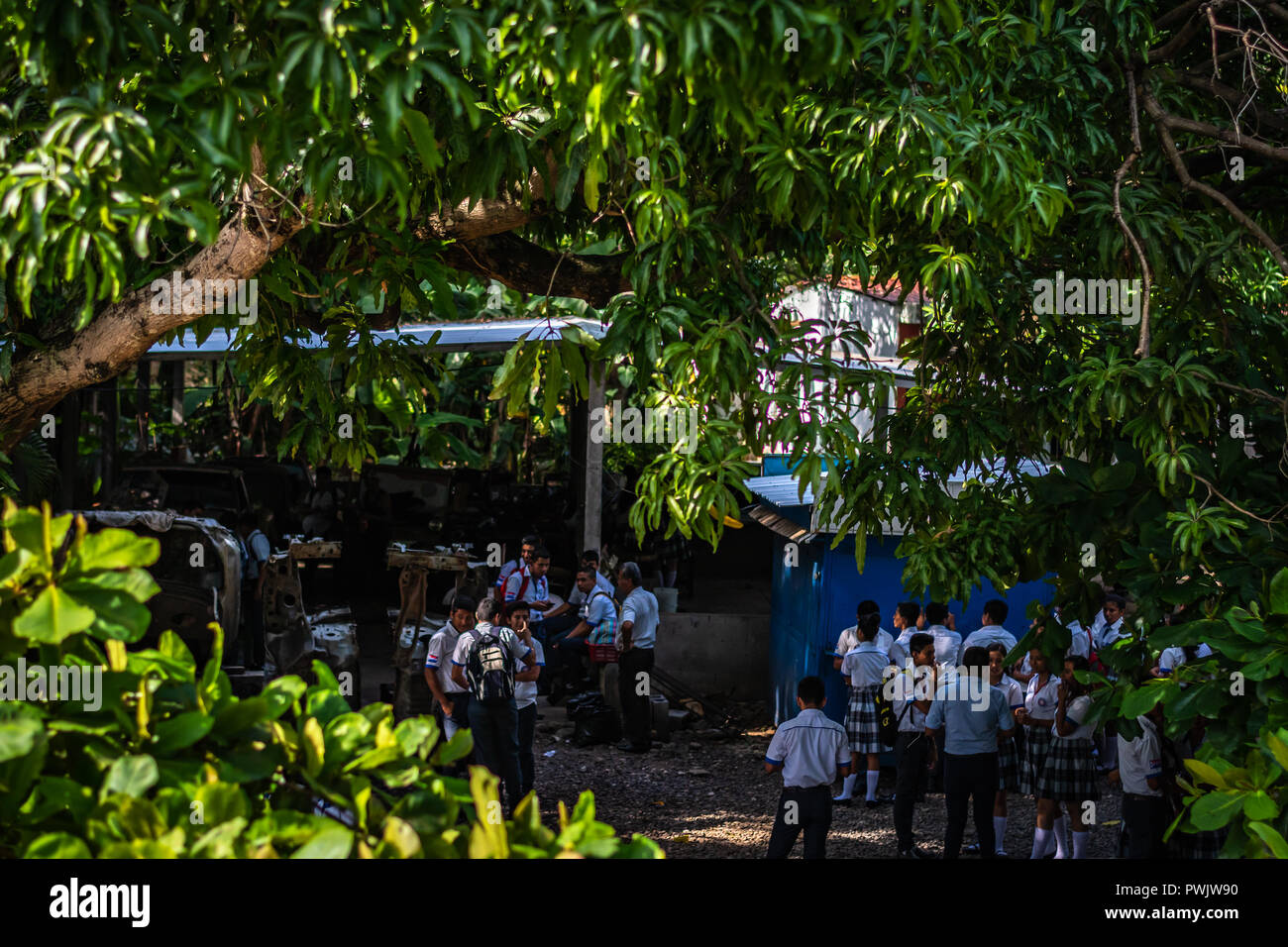 courtyard at guatemalan college Stock Photo - Alamy