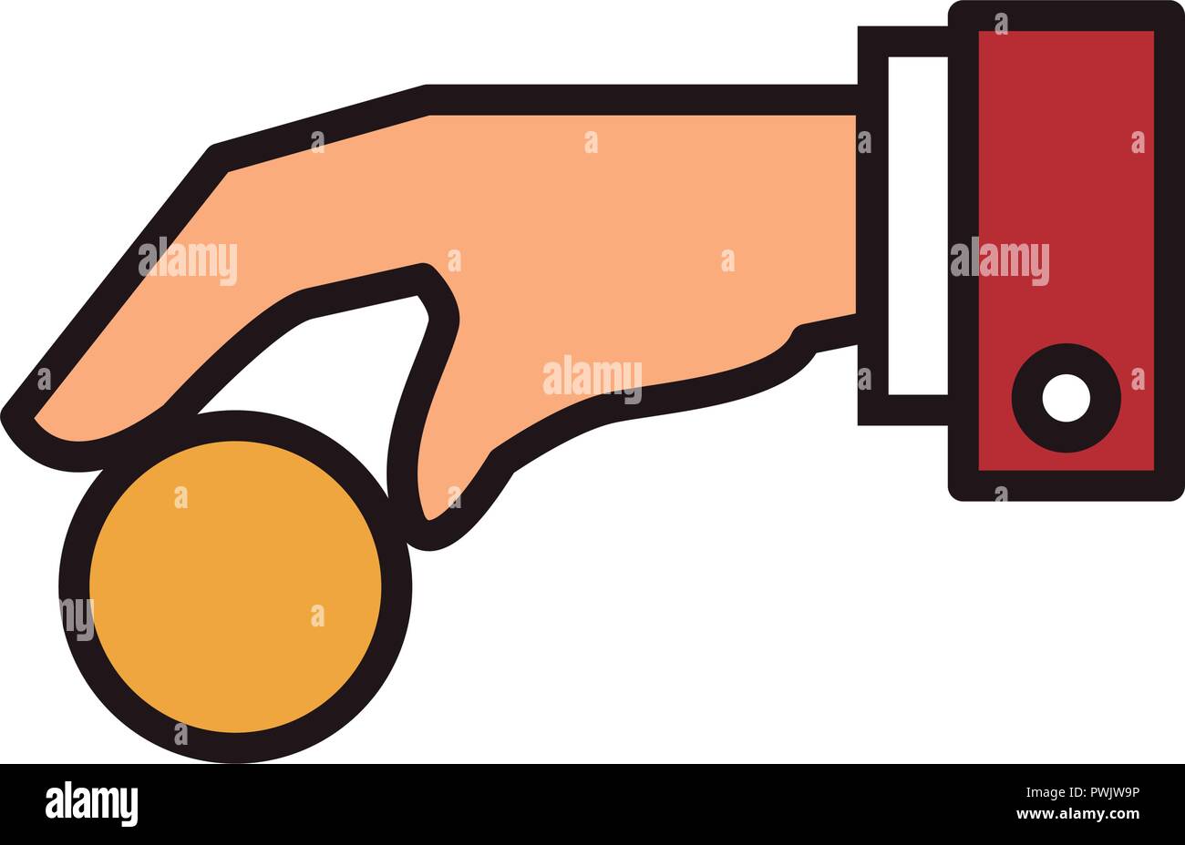 Hand with coin symbol vector illustration graphic design Stock Vector ...