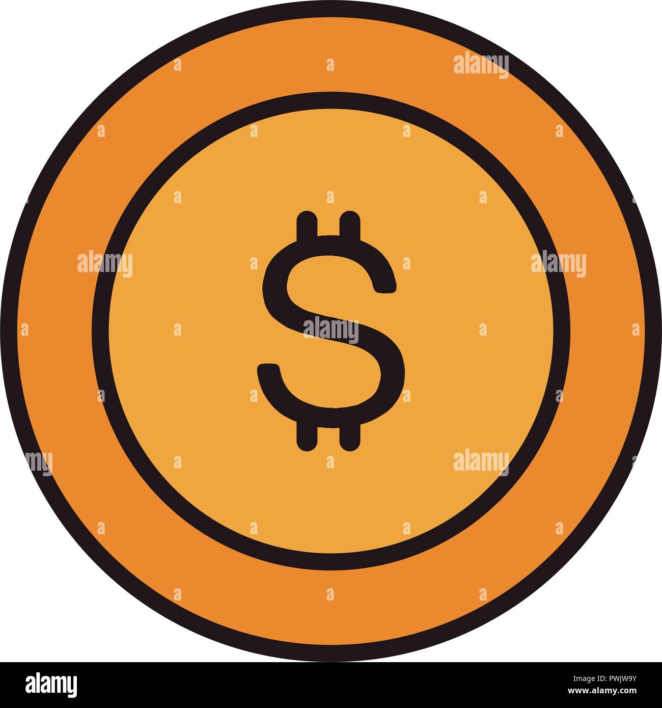 Coin money symbol vector illustration graphic design Stock Vector Image ...