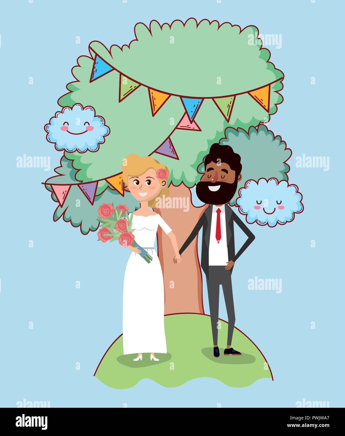 wedding card design cartoon Stock Vector Image & Art - Alamy