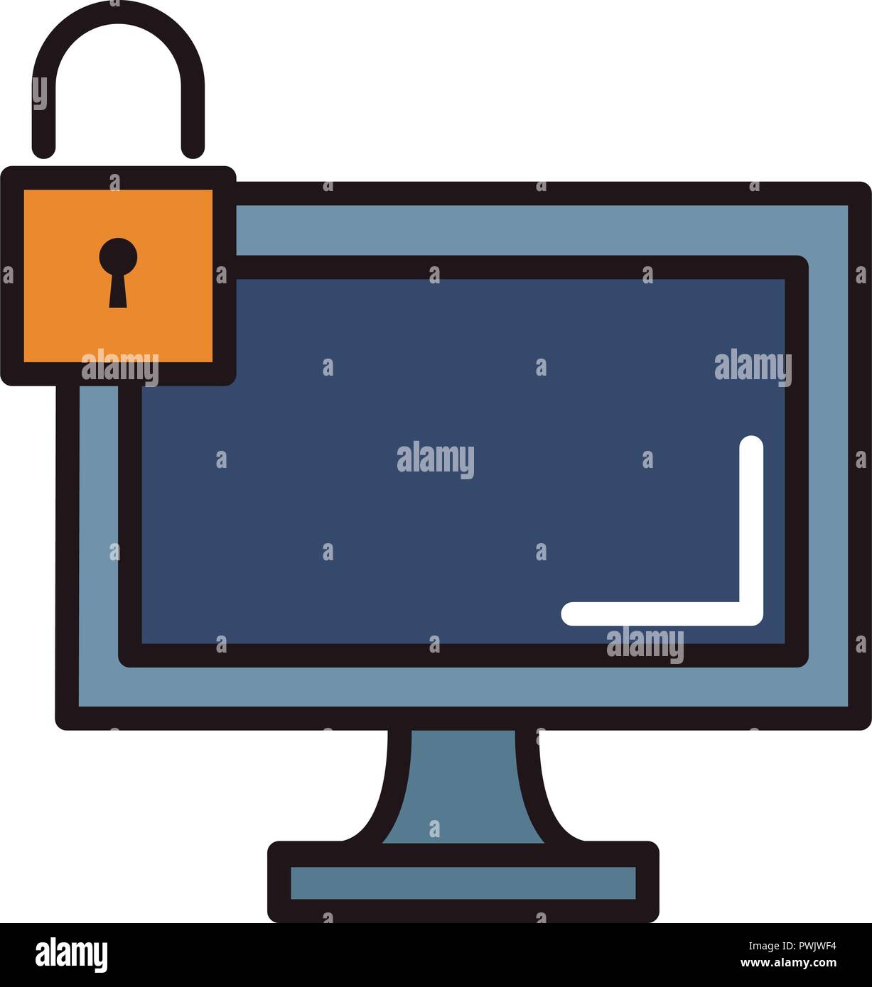 Computer locked symbol vector illustration graphic design Stock Vector ...