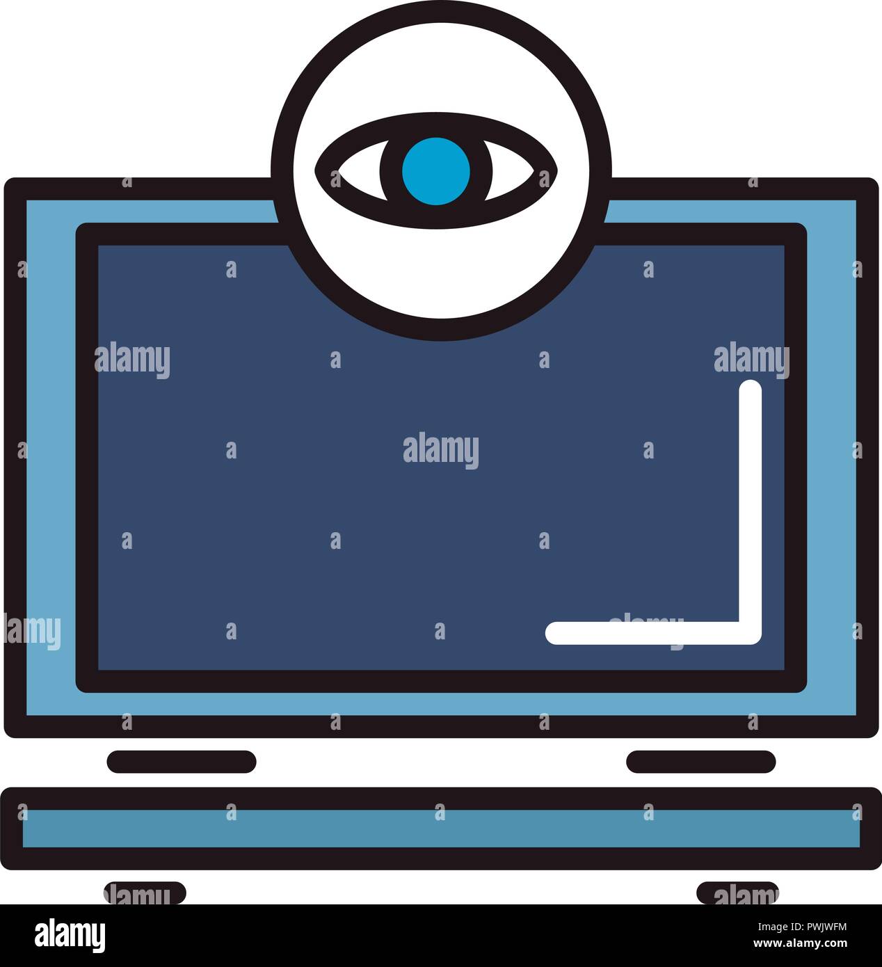 Computer security surveillance vector illustration graphic design Stock ...