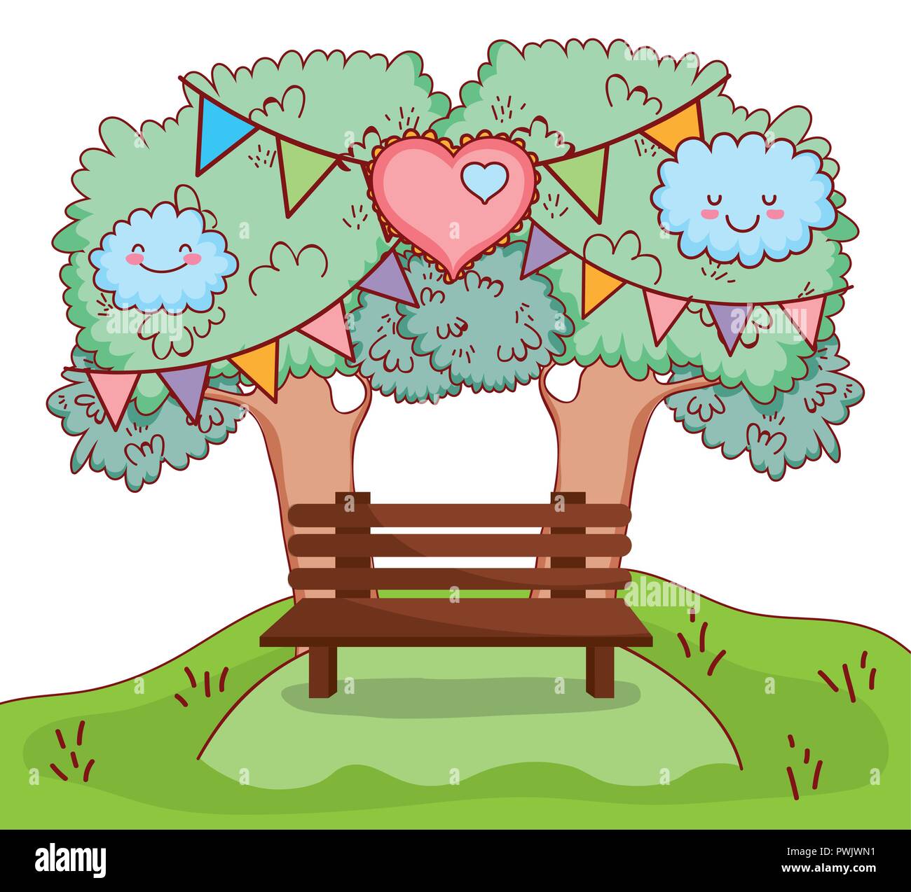cute love celebration at park cartoon Stock Vector Image & Art - Alamy