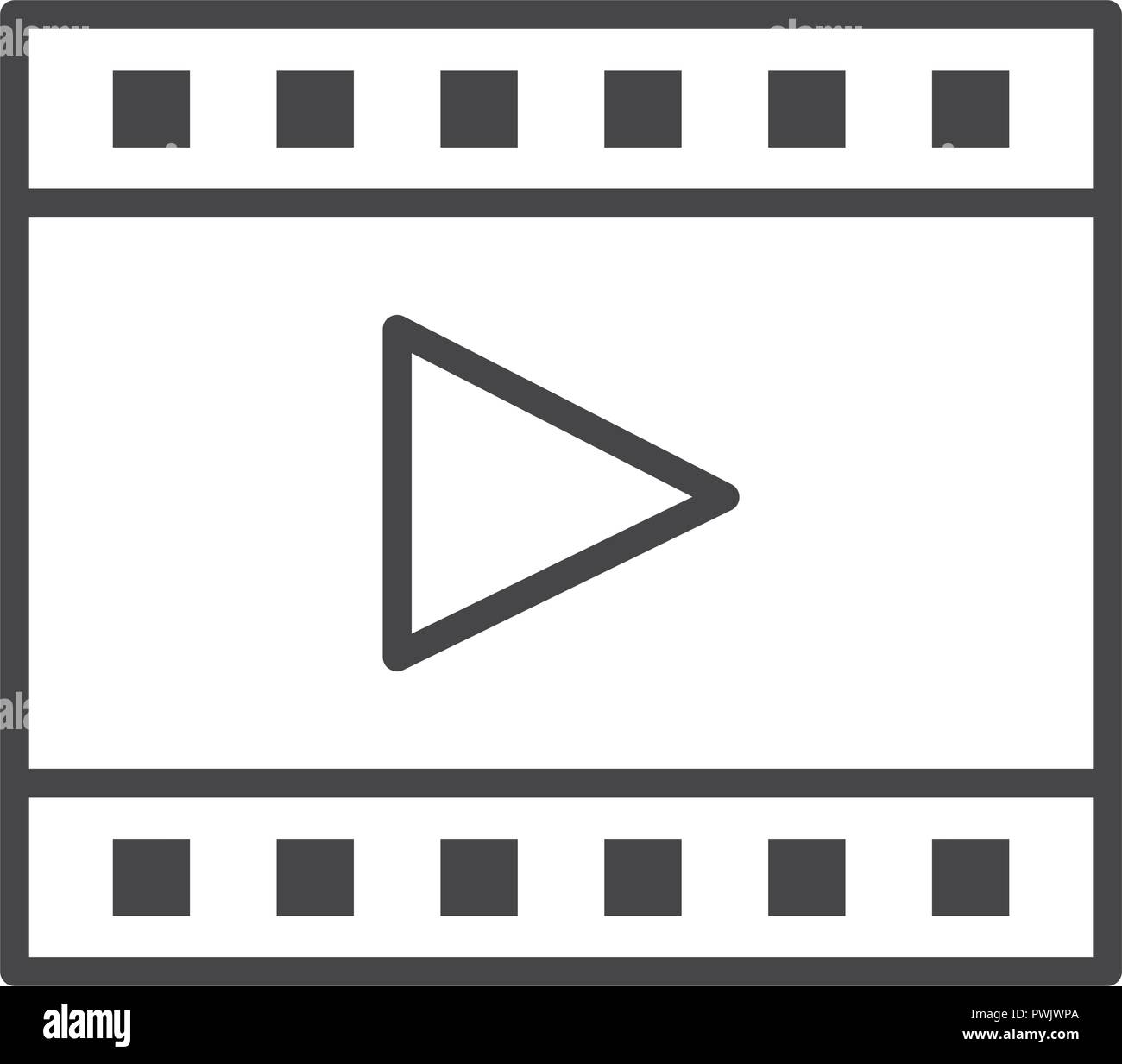 Video player symbol in black and white vector illustration graphic ...