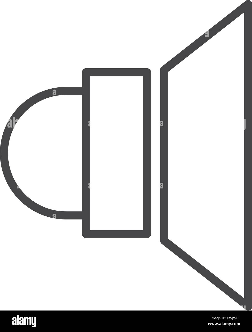 Volume symbol isolated in black and white vector illustration graphic ...