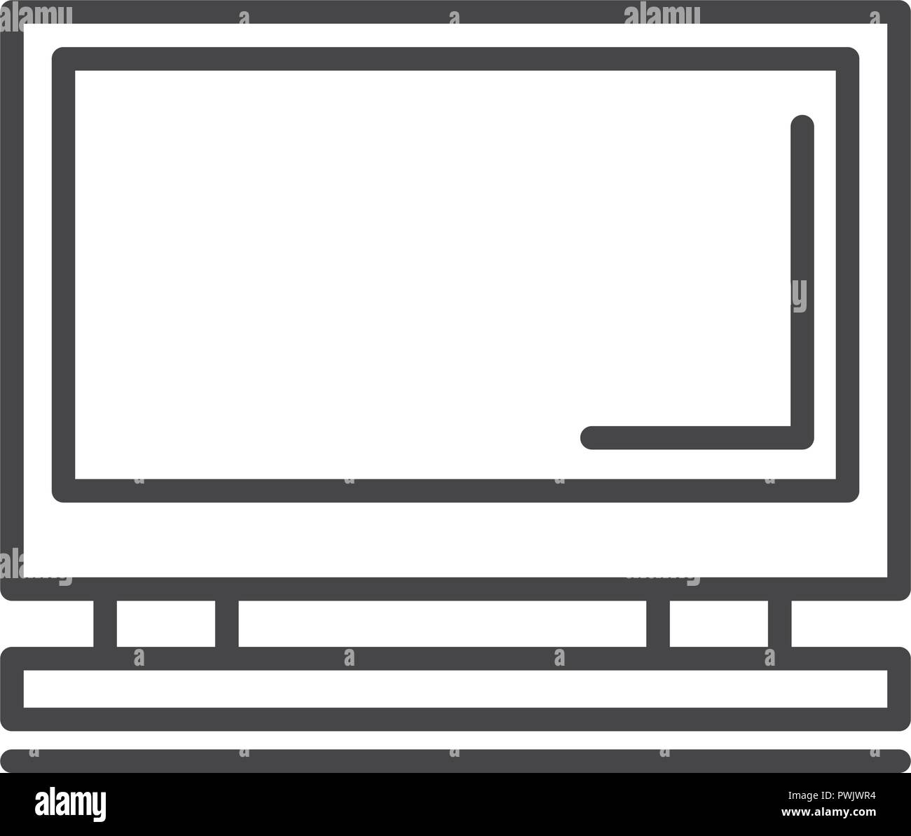 Computer technology symbol in black and white vector illustration ...