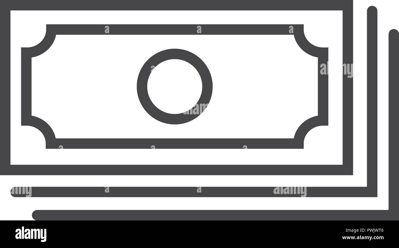 Cash money symbol black and white vector illustration graphic design ...