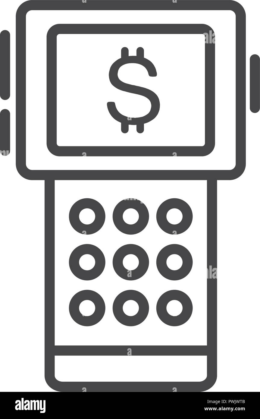 Dataphone payment symbol black and white vector illustration graphic ...