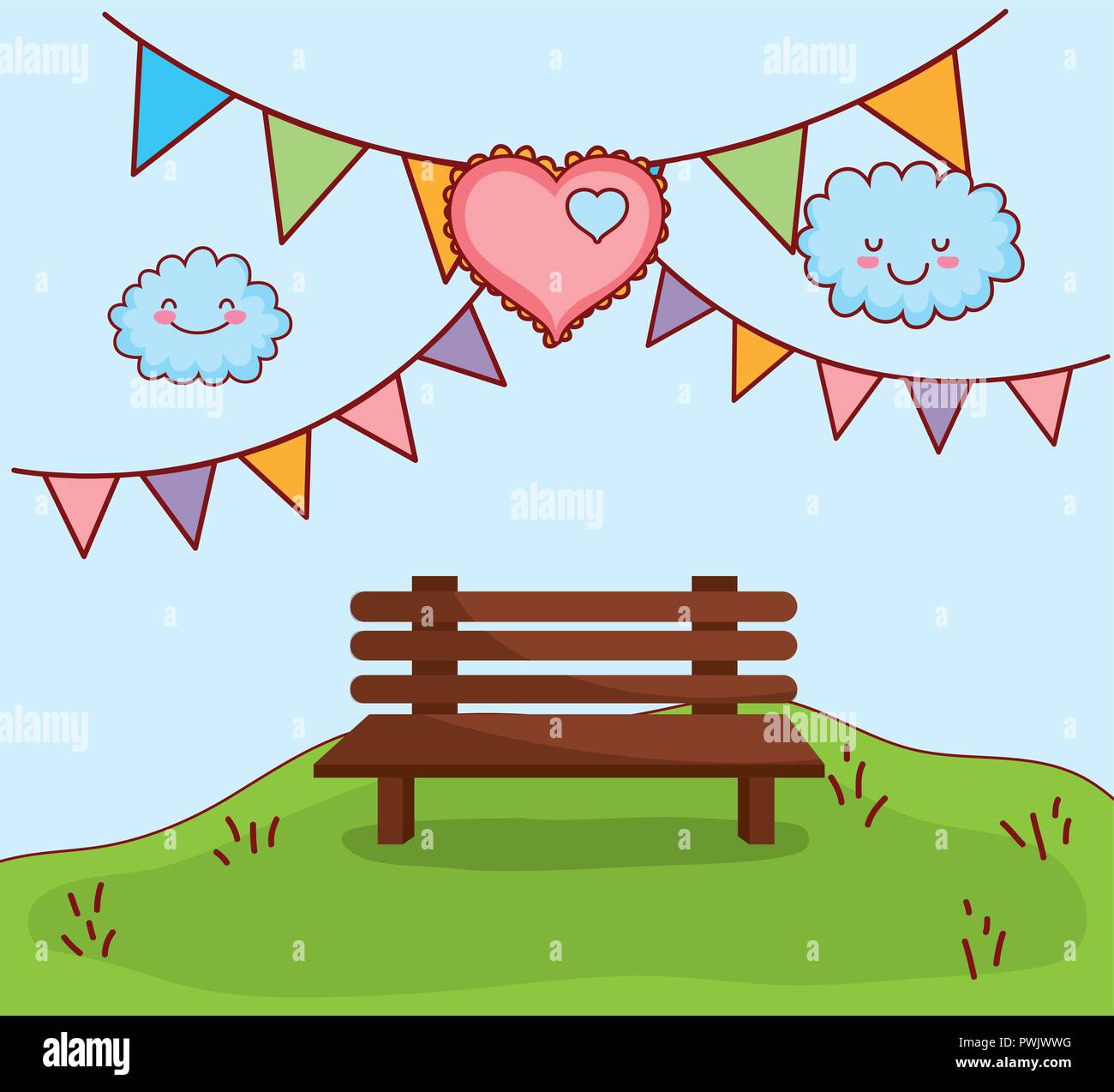 cute love celebration at park cartoon Stock Vector Image & Art - Alamy