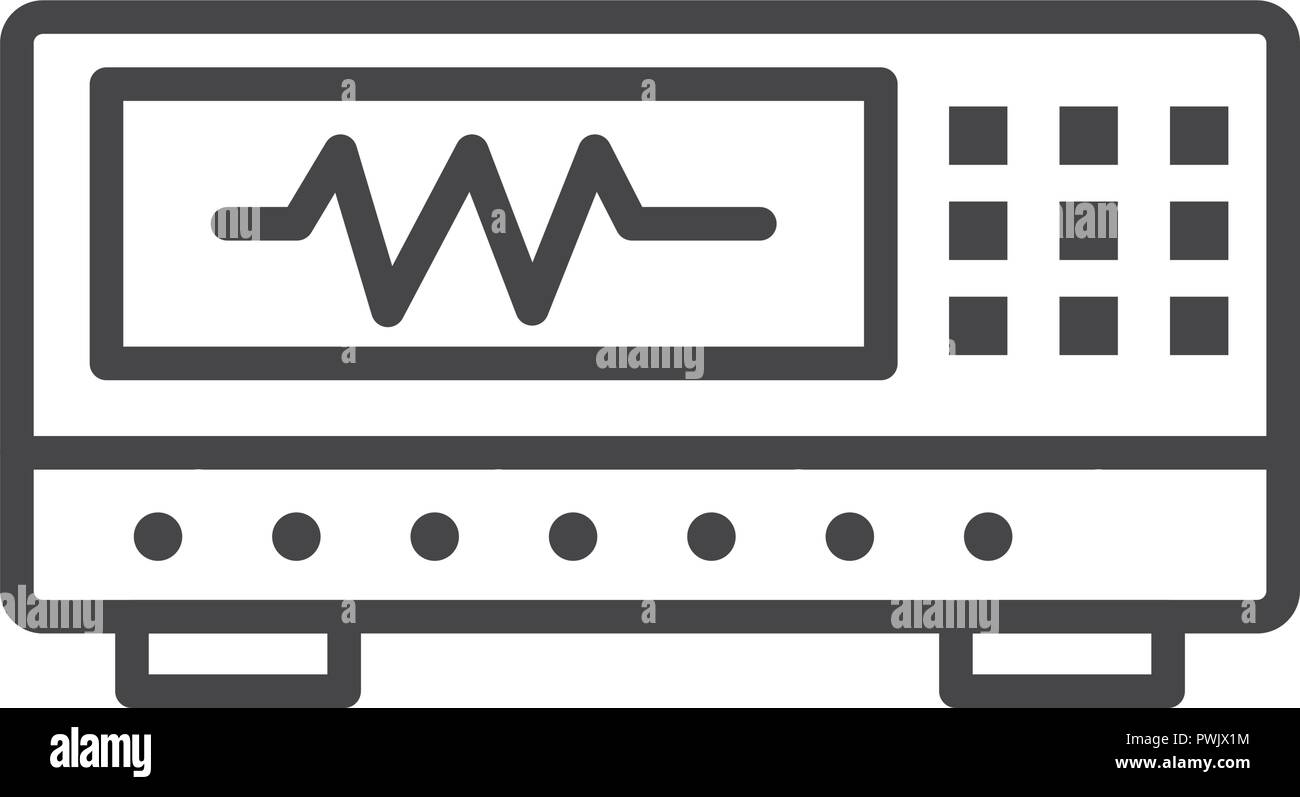 Cardiac monitoring machine in black and white Stock Vector Image & Art ...