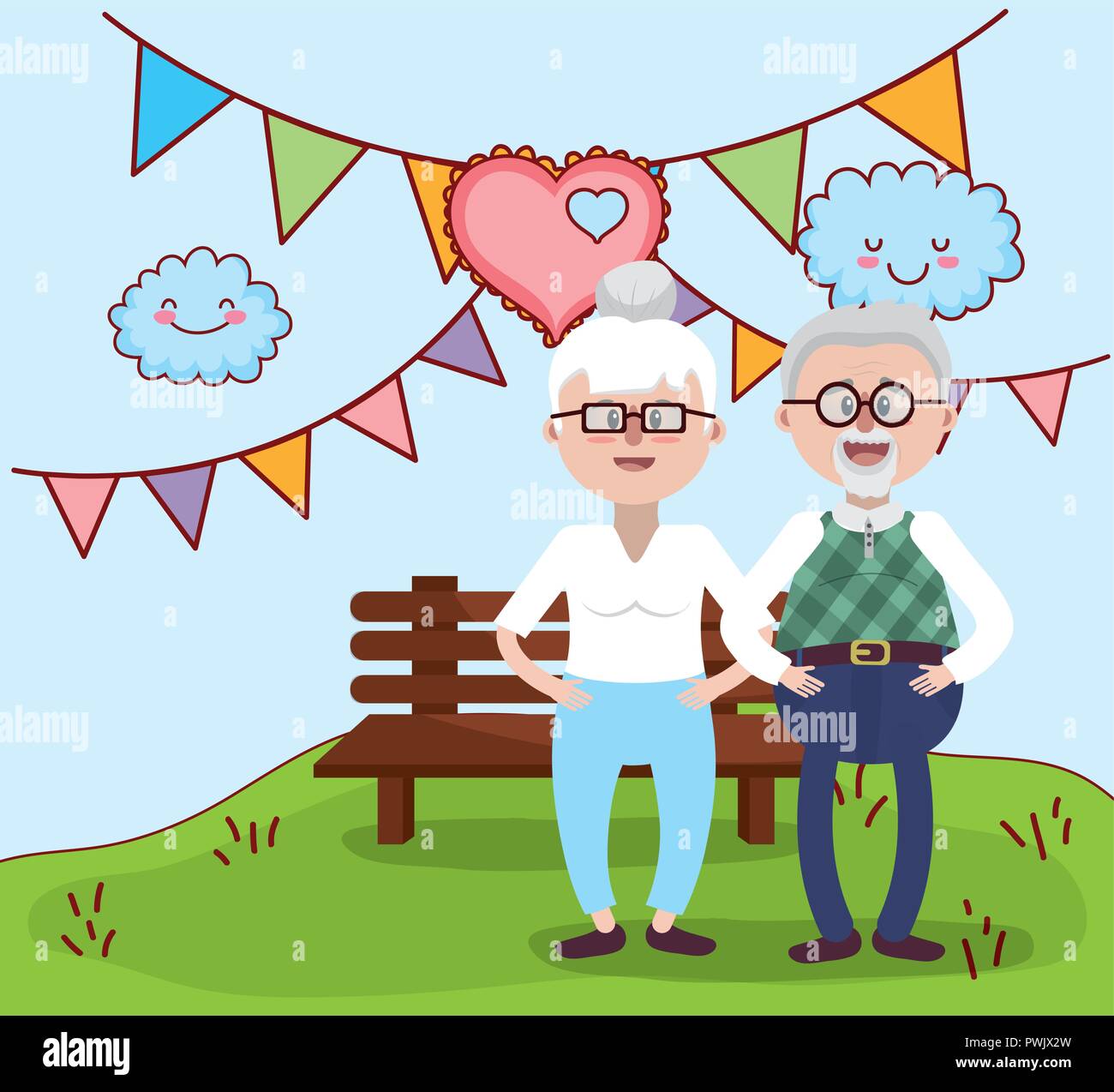 grandparents love relationship cartoon Stock Vector Image & Art - Alamy