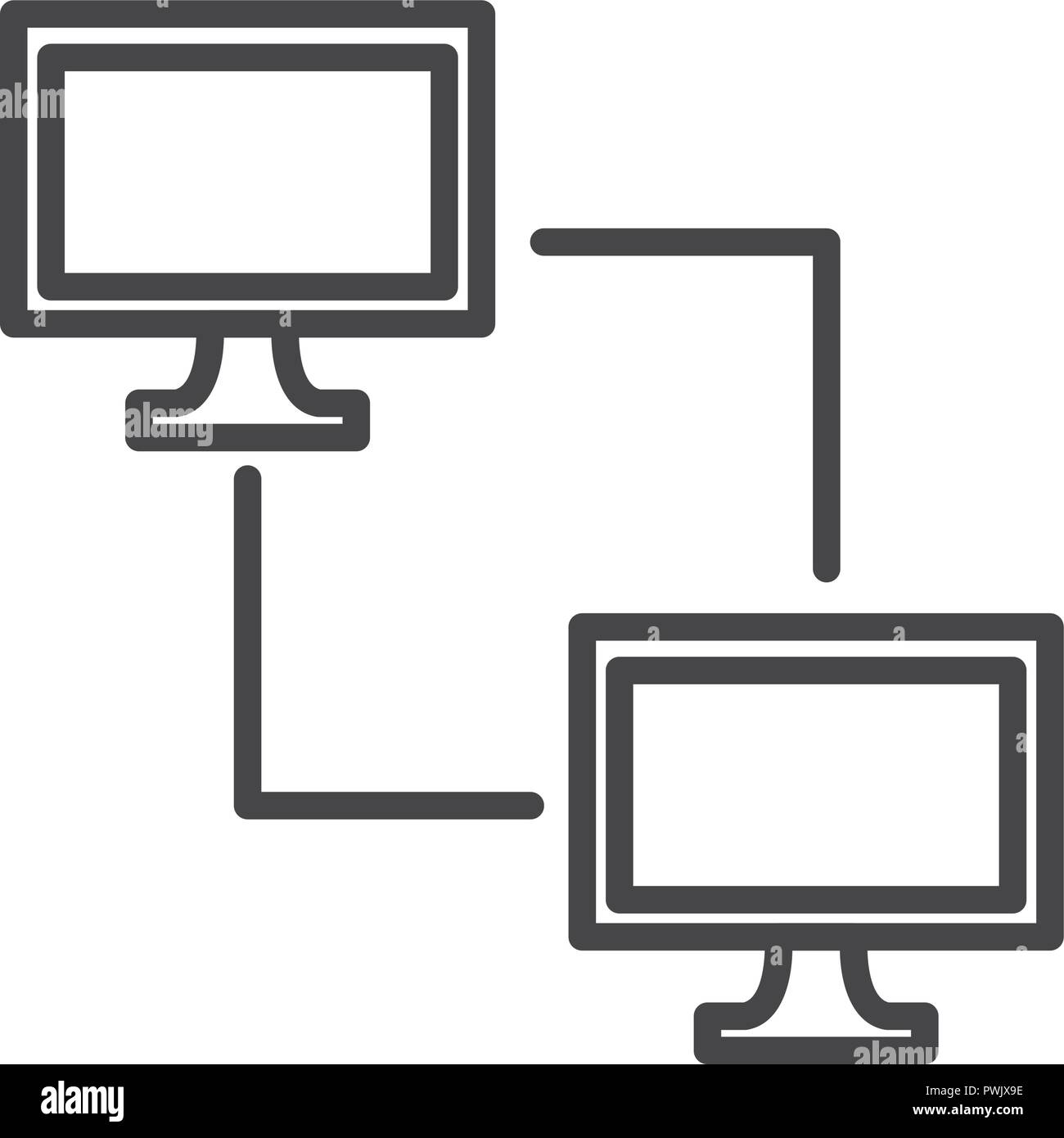 Computer network symbol in black and white Stock Vector Image & Art - Alamy