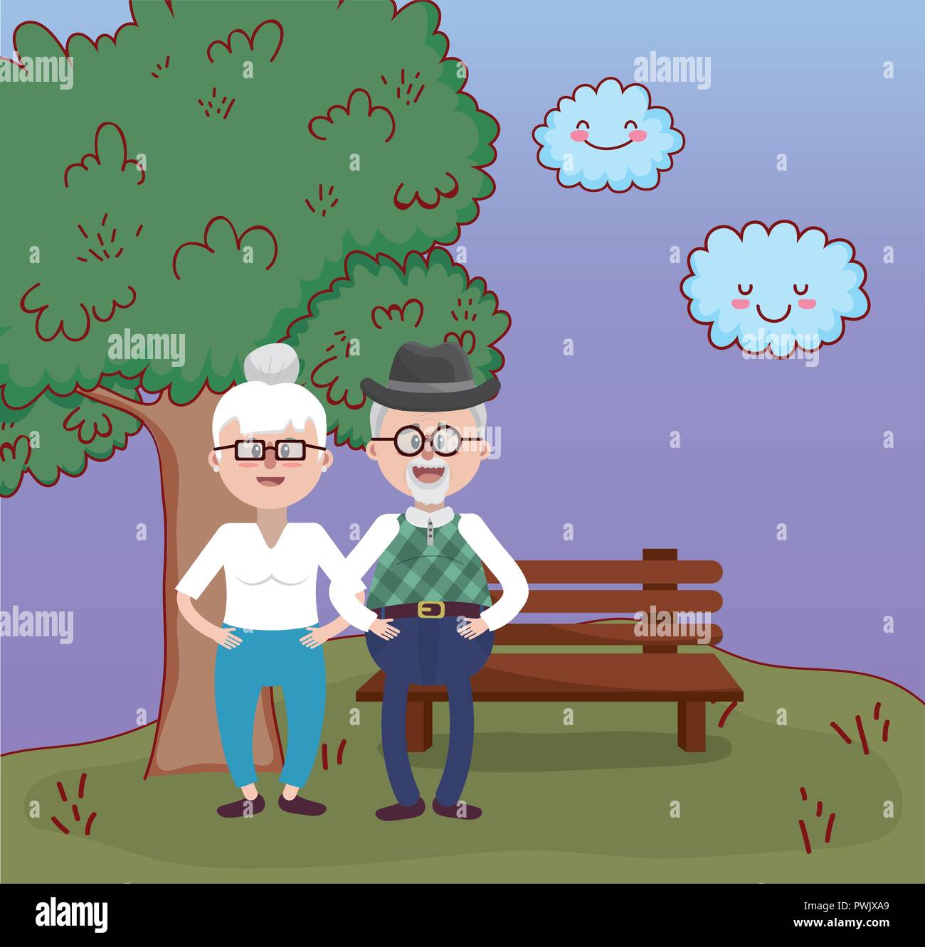 grandparents love relationship cartoon Stock Vector Image & Art - Alamy