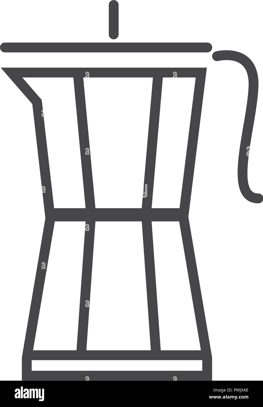 Water kettle symbol black and white lines vector illustration graphic ...