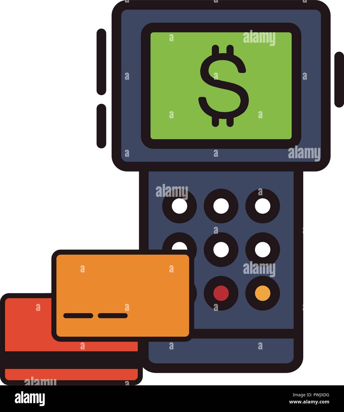 Dataphone and credit card payment symbol vector illustration graphic ...