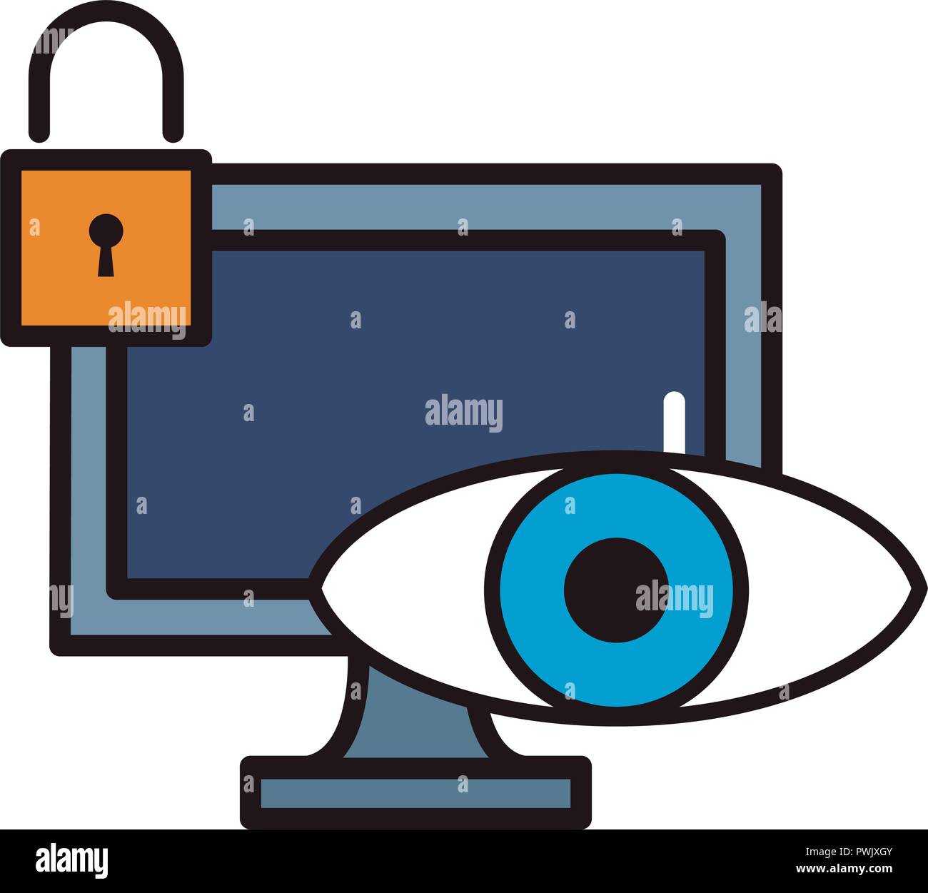 Computer locked symbol vector illustration graphic design Stock Vector ...