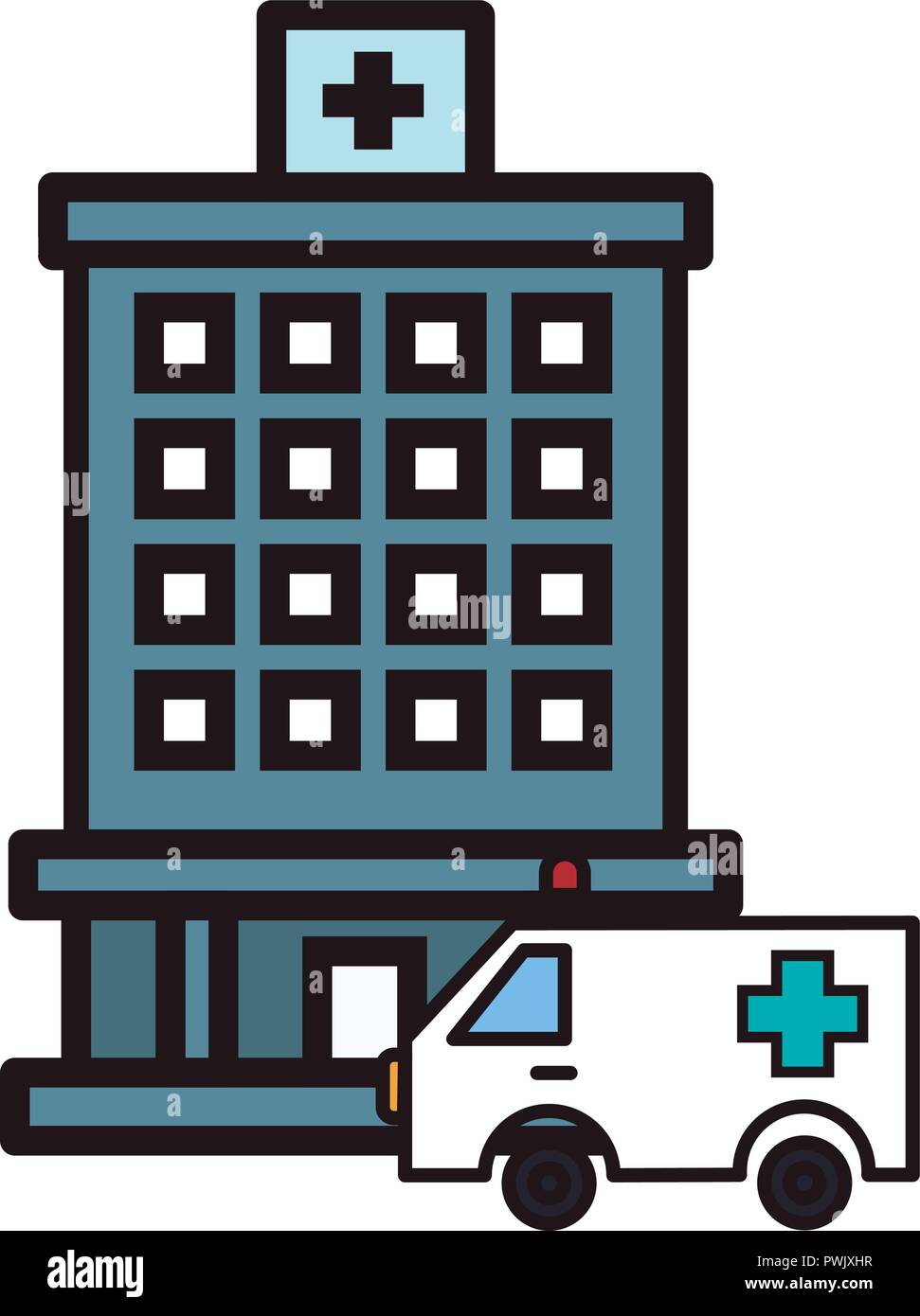 Hospital and ambulance vector illustration graphic design Stock Vector ...
