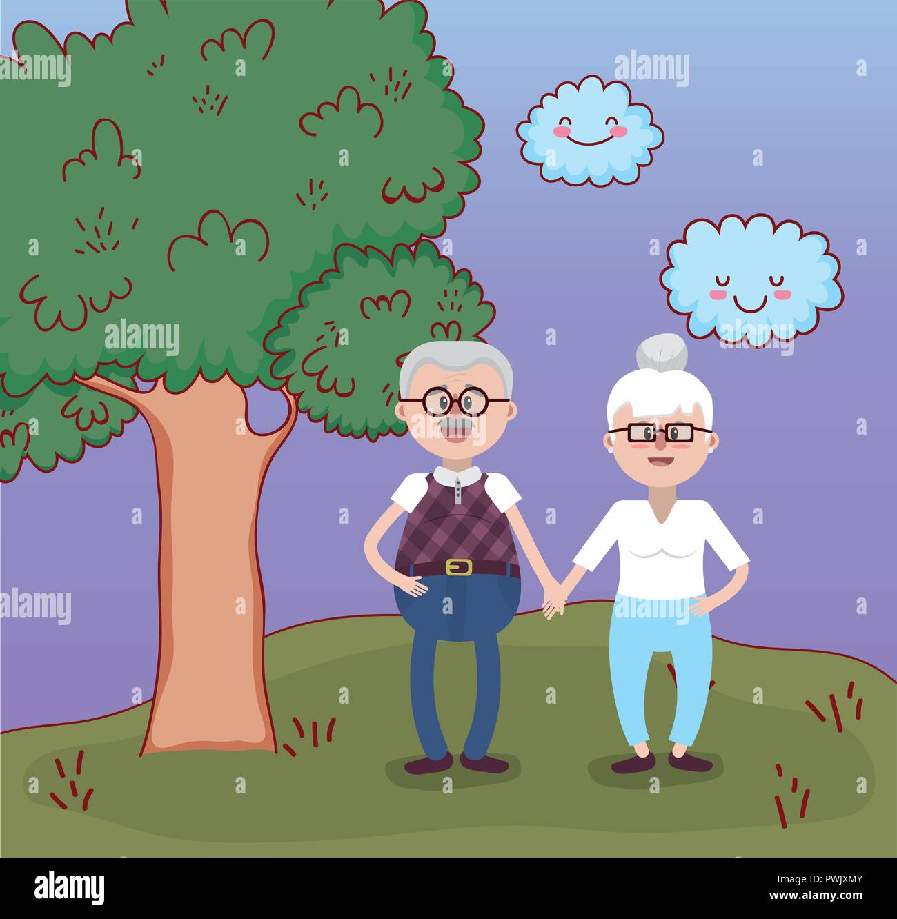 grandparents love relationship cartoon Stock Vector Image & Art - Alamy