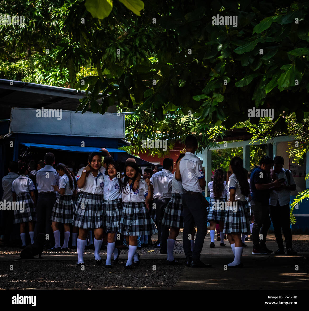girls walking with friends in guatemalan college Stock Photo - Alamy