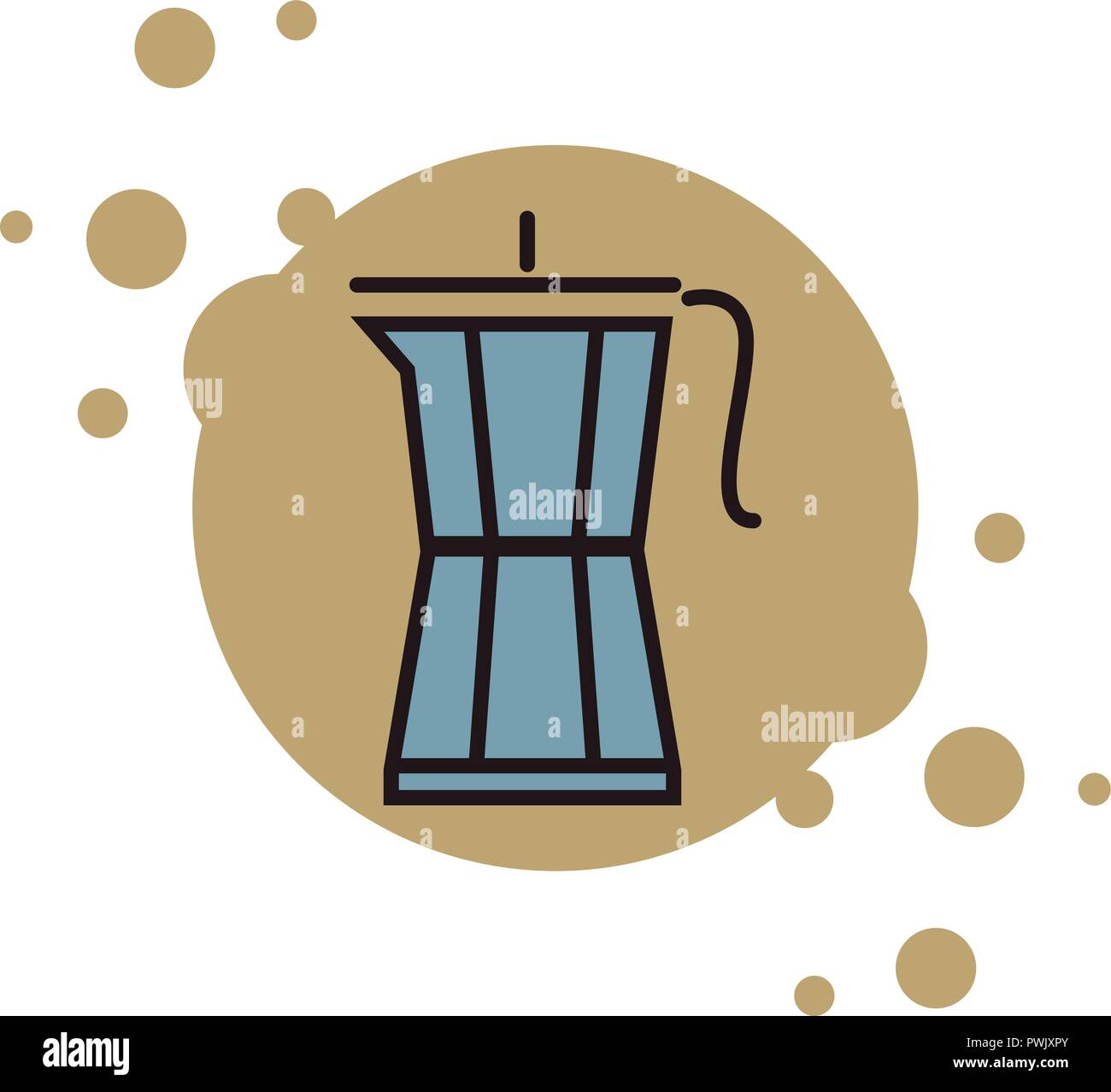 French press coffee symbol on brown splash vector illustration graphic ...