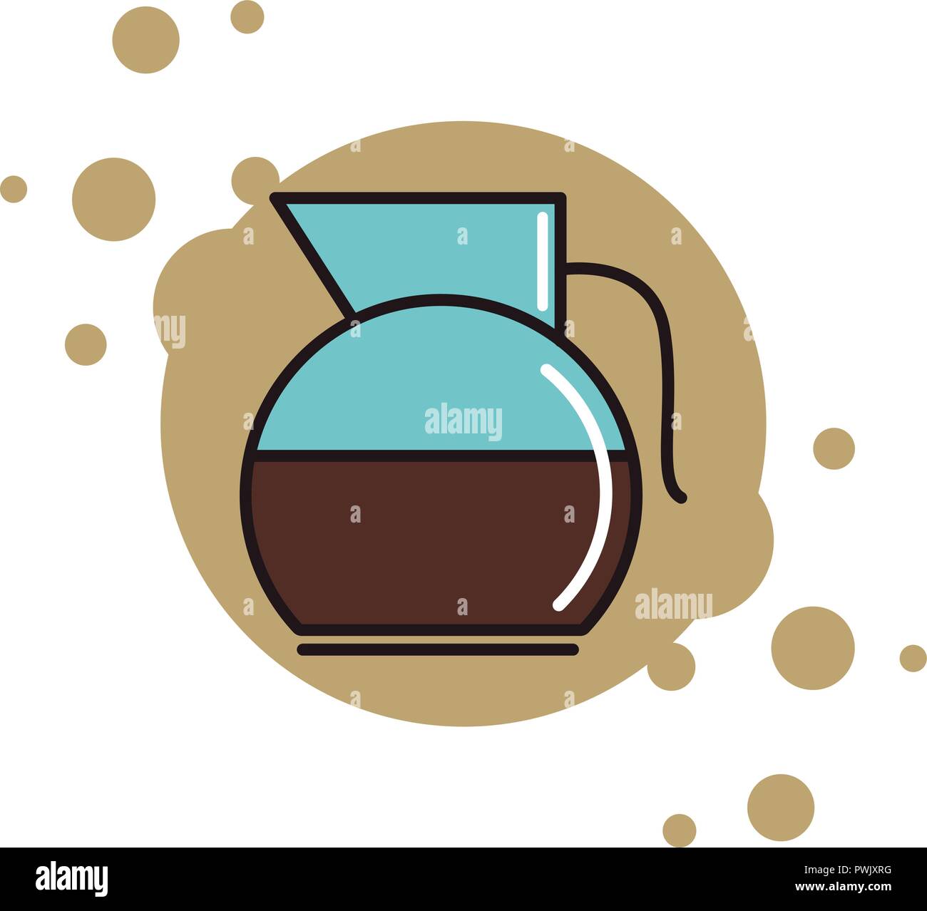 Coffee kettle symbol on brown splash vector illustration graphic design ...