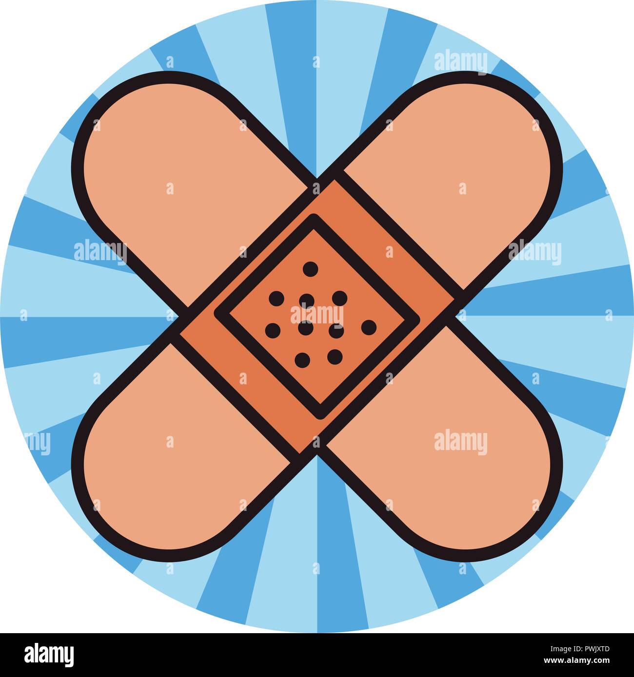 Bandage crossed symbol round striped icon vector illustration graphic ...