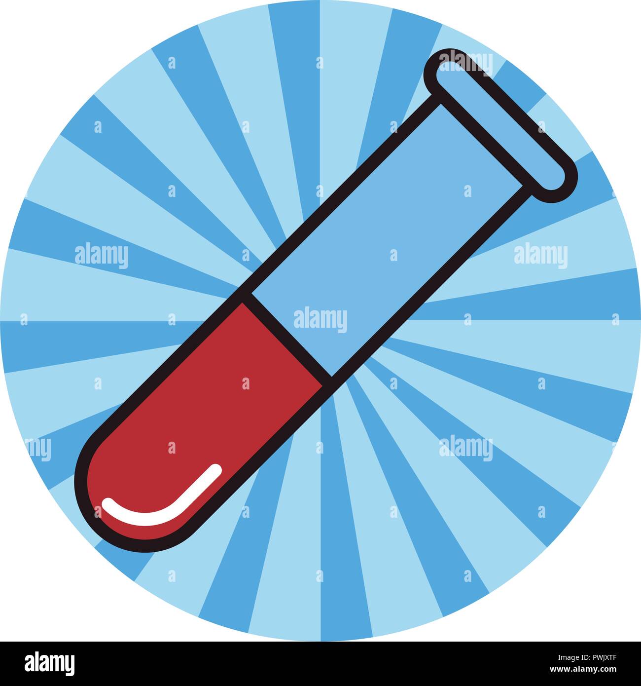 Blood tub vacutainer round striped icon vector illustration graphic ...