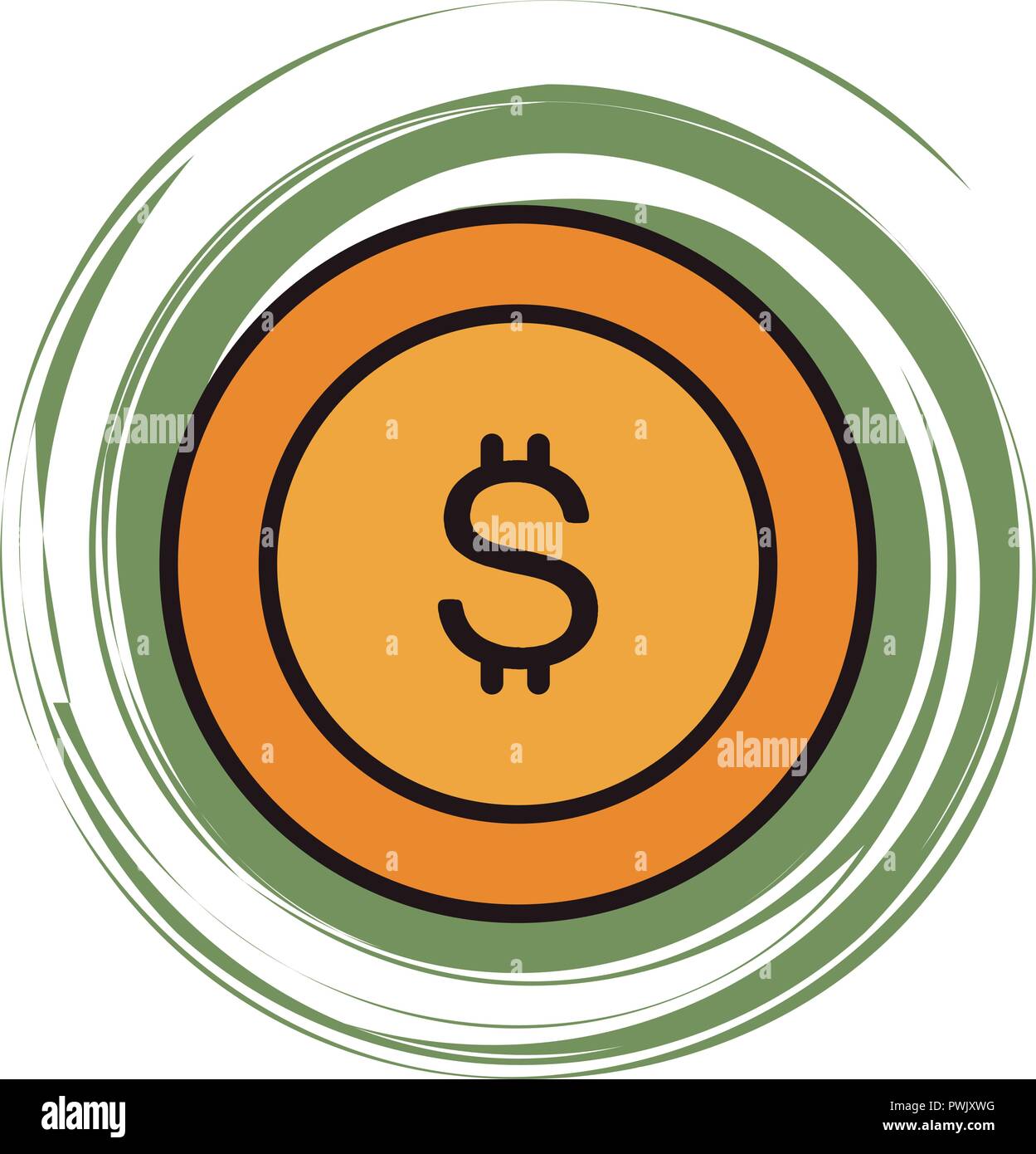 Coin money symbol round icon symbol vector illustration graphic design ...