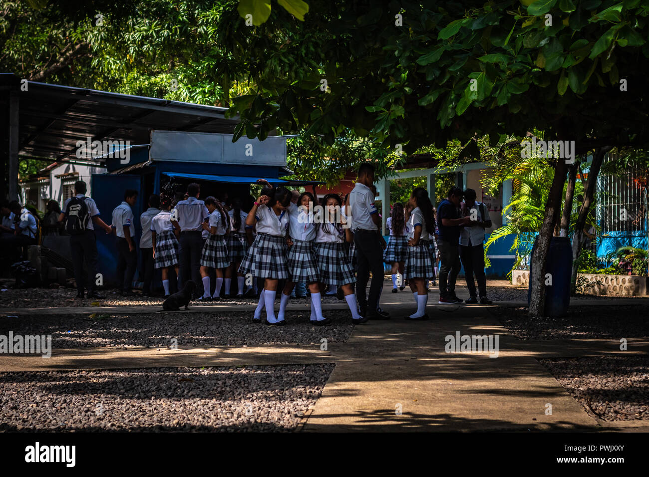 girls walking with friends in guatemalan college Stock Photo - Alamy