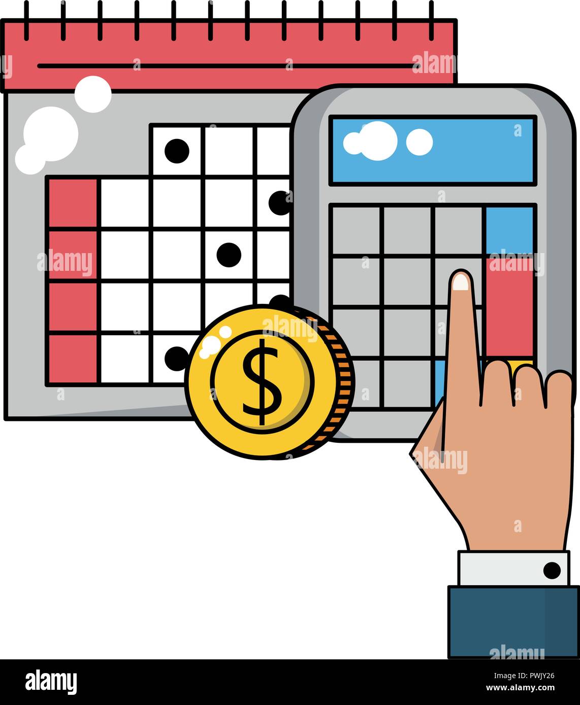 Business office and work elements concept vector illustration graphic ...
