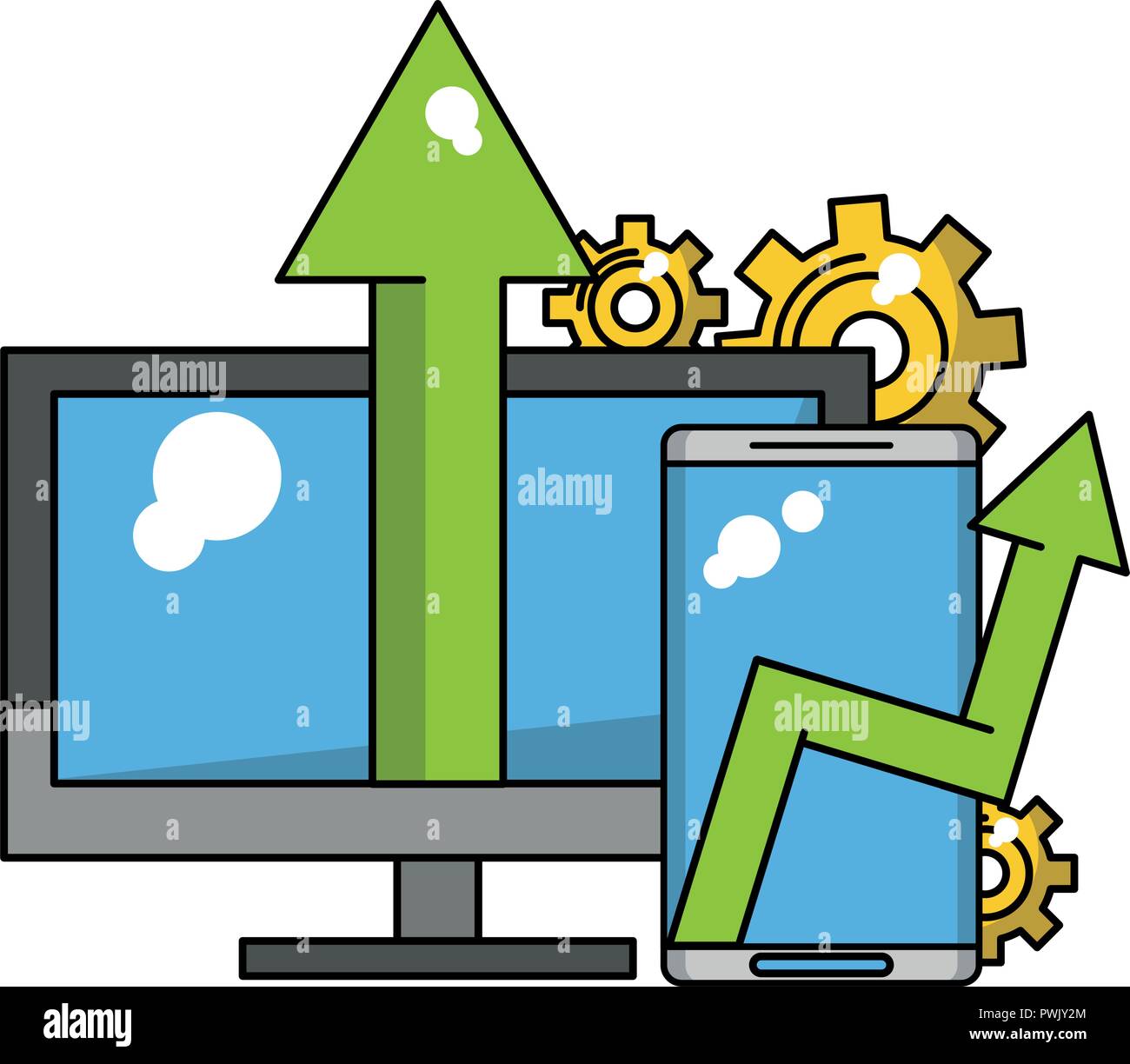 Business Technology And Investment Elements Vector Illustration Graphic Design Stock Vector