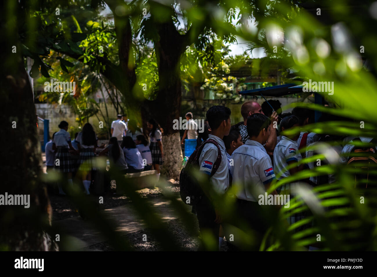 girls walking with friends in guatemalan college Stock Photo - Alamy