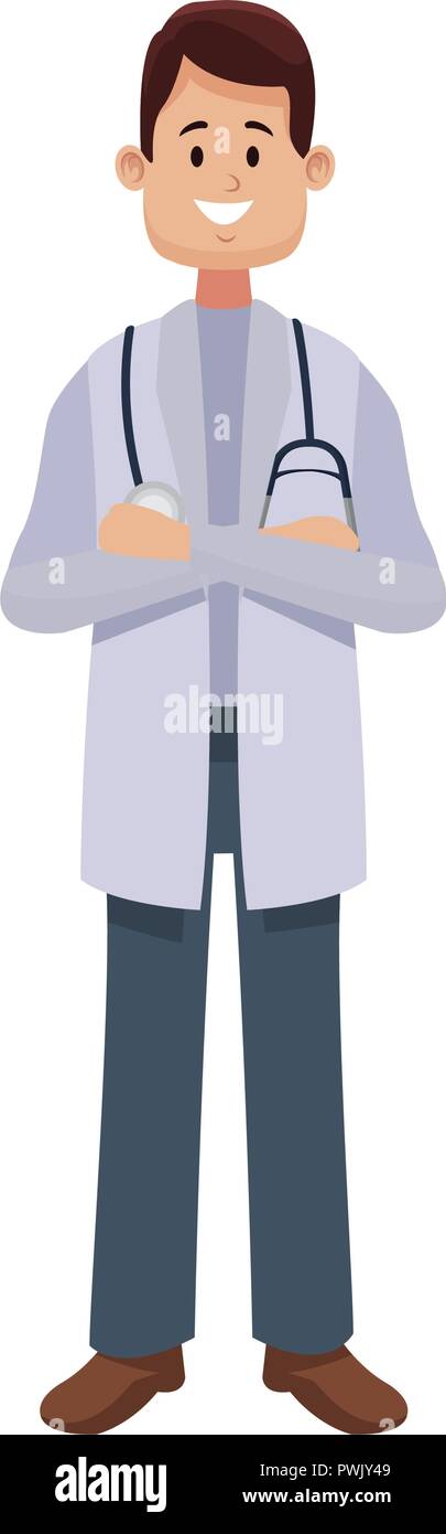 Male doctor with stethoscope cartoon vector illustration graphic design ...