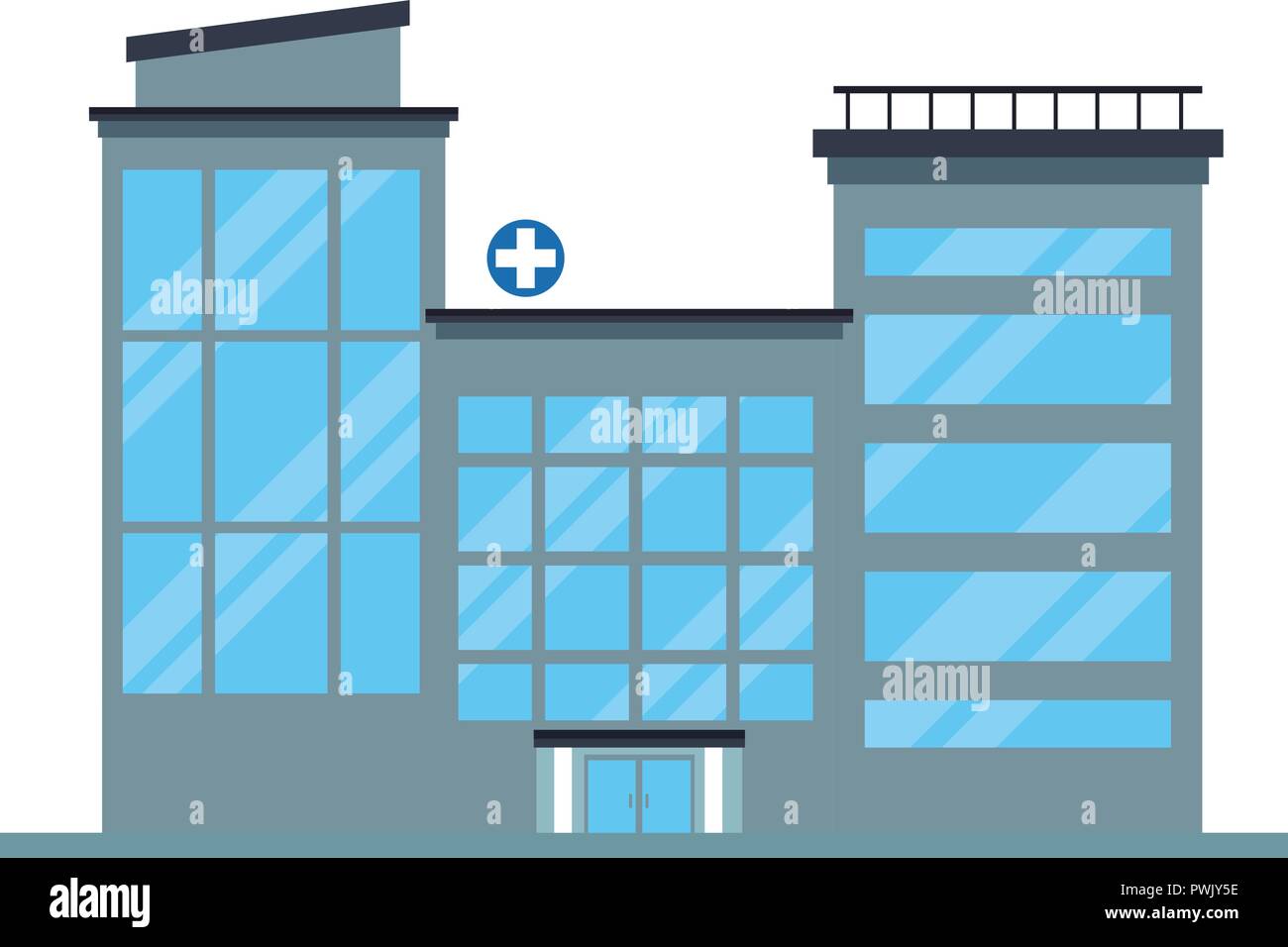 Hospital building cartoon isolated vector illustration graphic design ...