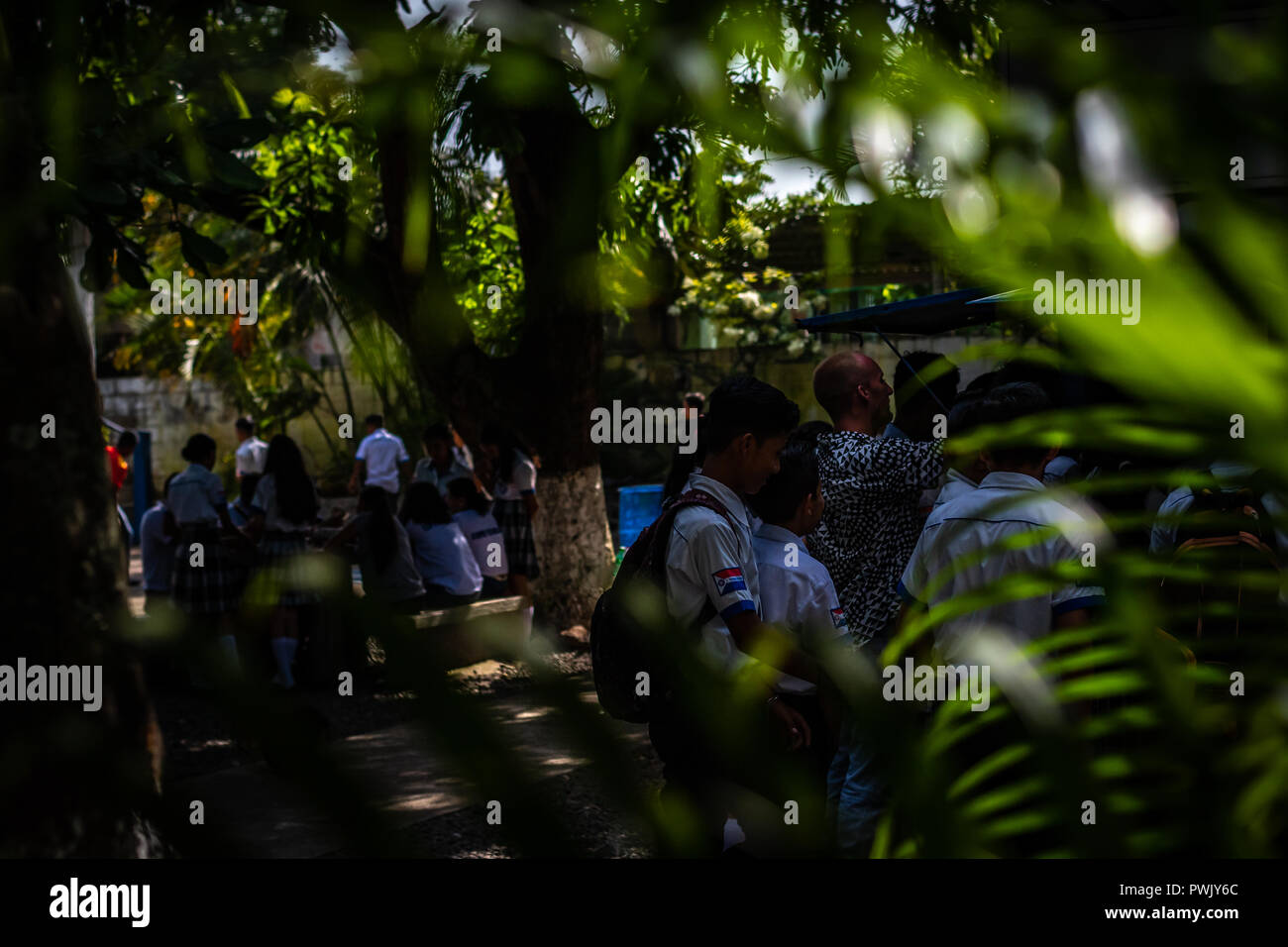 girls walking with friends in guatemalan college Stock Photo - Alamy