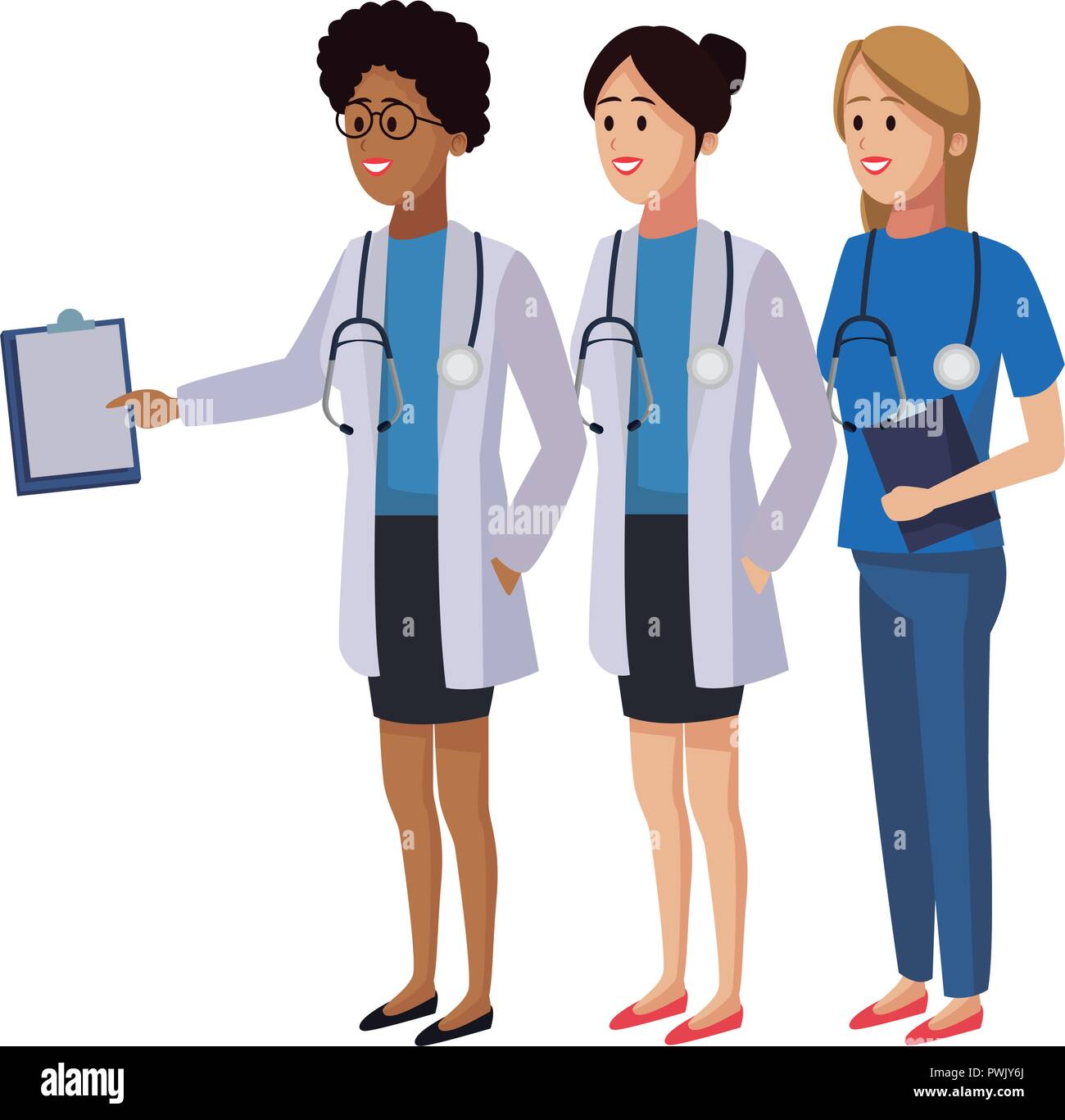 Doctors medical teamwork cartoons vector illustration graphic design ...