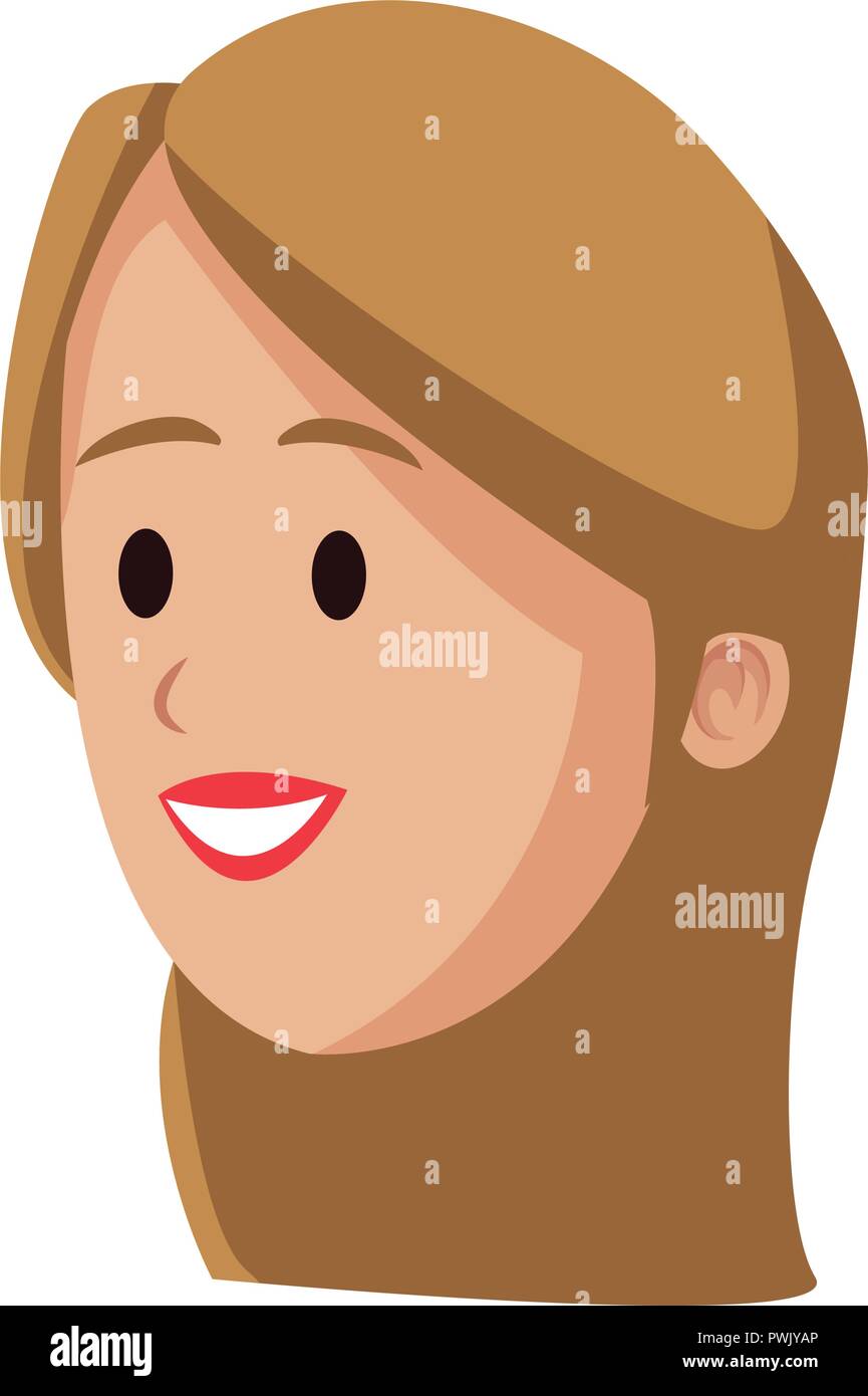Woman face smiling cartoon vector illustration graphic design Stock ...