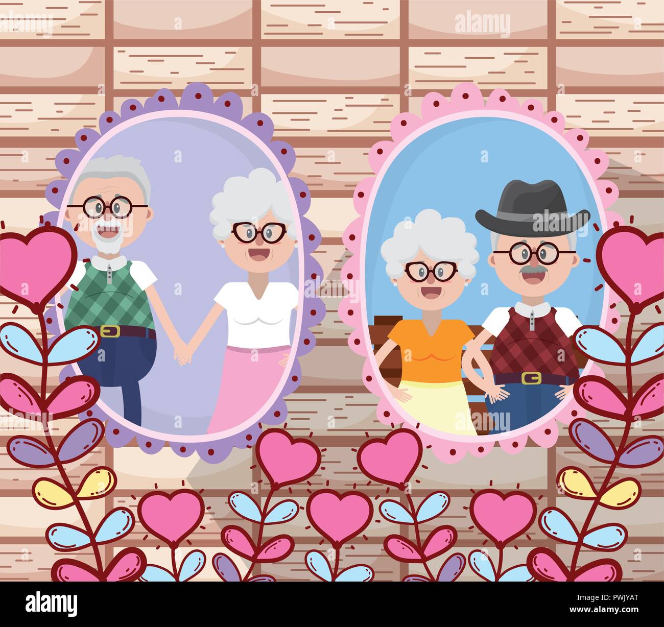 Elderly care home meeting family Stock Vector Images - Alamy